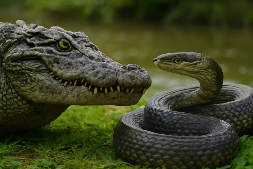 Crocodile versus snake: the ultimate showdown between two ancient ...